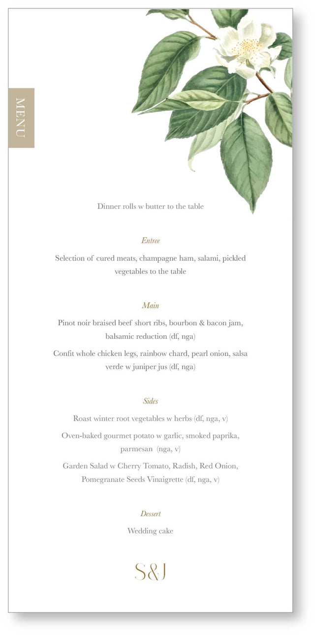 Wedding Menu Cards | Invitations | Place Names – The Revelry